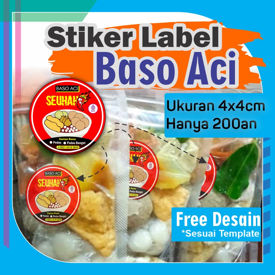 Jual Stiker Murah Bandung Cutting Sticker Baso Aci Cromo Bulat Label ...