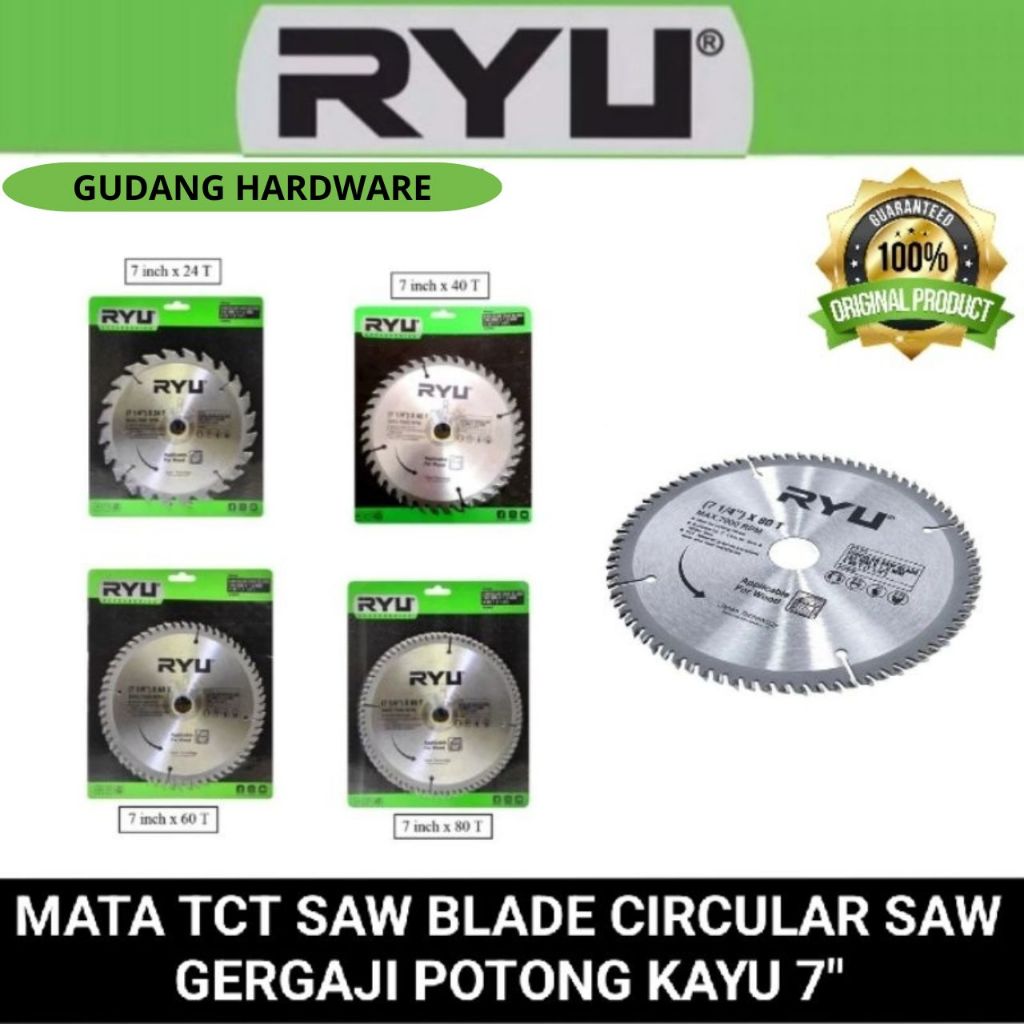 Jual Ryu by tekiro mata Saw Blade / circular Saw / gergaji kayu 7" (100 ...