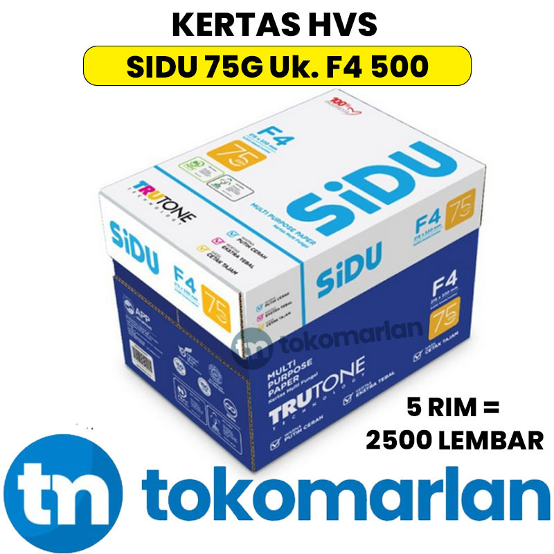 Jual 1 DUS Isi 5 RIM / 5 x 500 Lembar Kertas HVS Multifungsi Merk SIDU ...