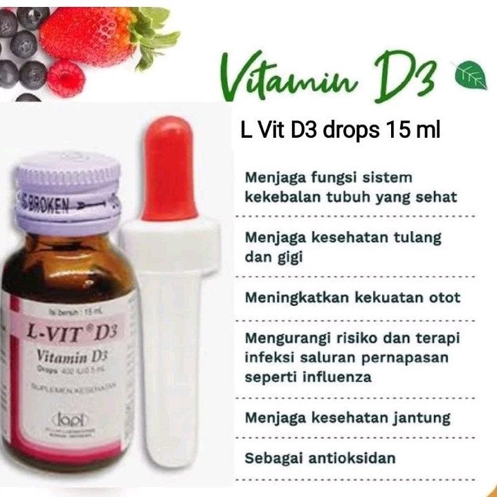 Jual L-Vit D3 Drop 15ML Original Vitamin D3 bayi dan anak | Shopee Indonesia