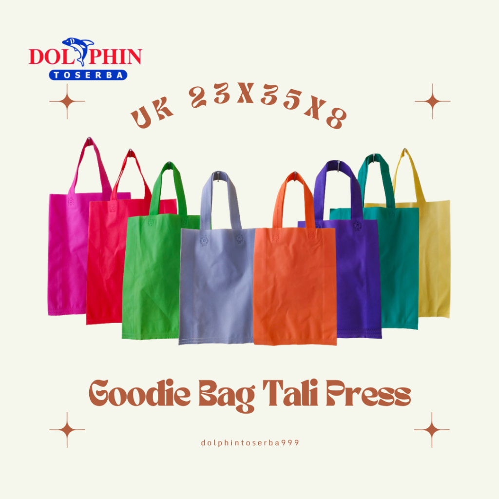 Jual Goodie Bag Tali Press uk 25x35x8/ tas spunbond POLOS ECONOMIS ...