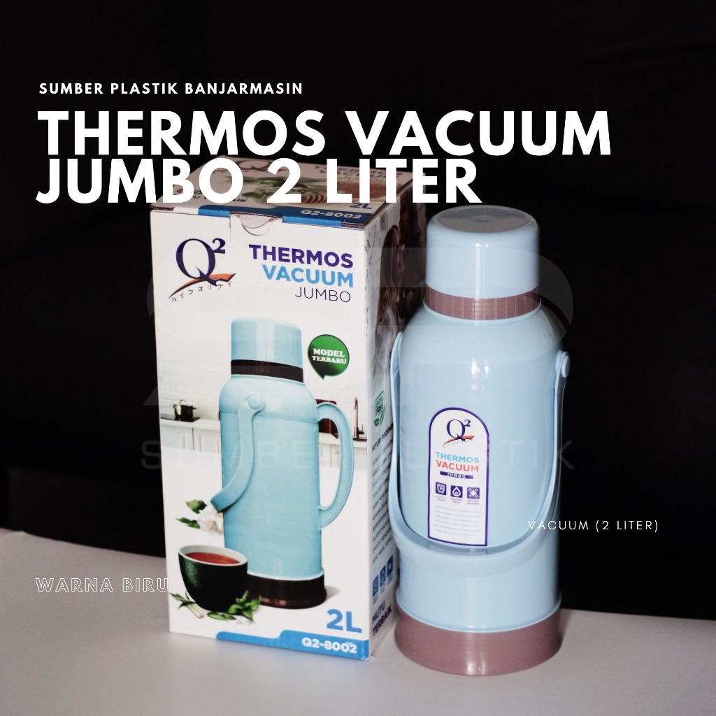 Jual Thermos Vacuum Q2 Jumbo 2 Liter Termos Air Panas Dingin Besar 8002 ...