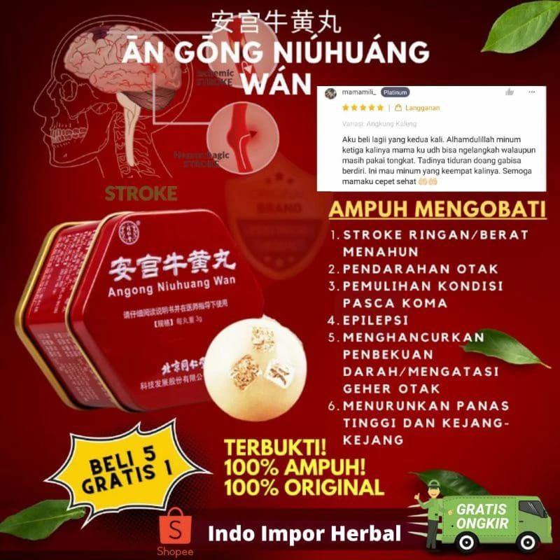 Jual ANGKUNG ASLI OBAT STROKE ORIGINAL ANGONG NIU HUANG WAN | Shopee ...