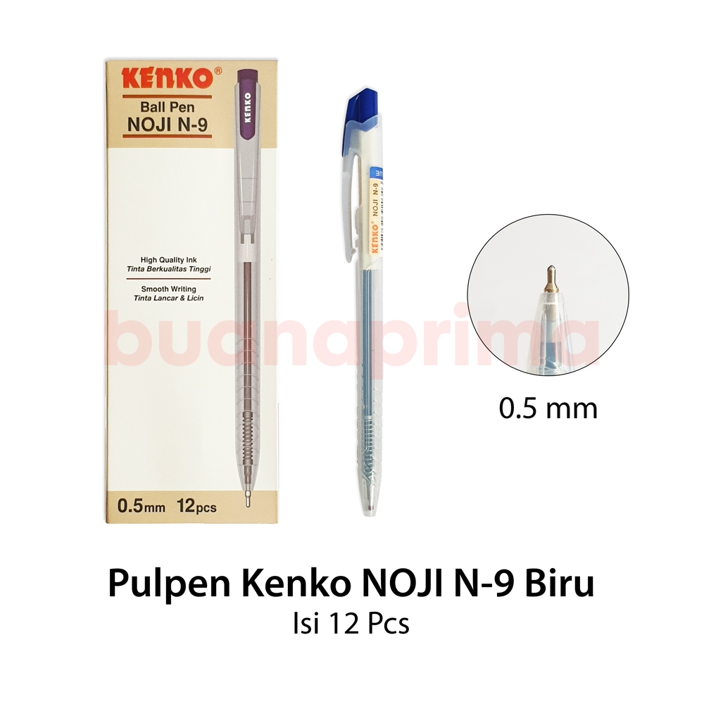 Jual Pulpen Biru Kenko Noji 0.5 mm si 12 pcs N-9 Pen | Shopee Indonesia