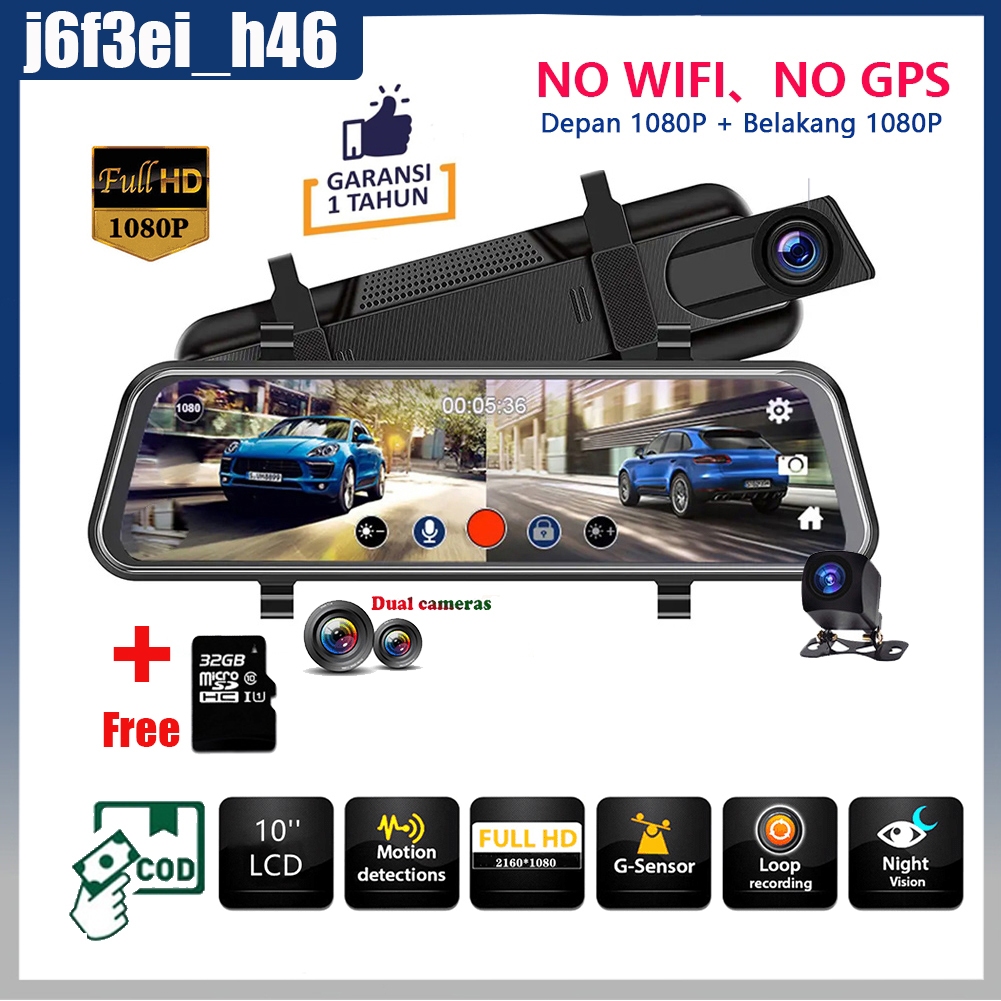 Jual Dashcam Mobil Full HD 1080P 10 Inch Layar Sentuh IPS Night Vision ...