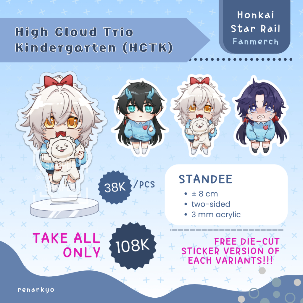 Jual Honkai Star Rail Acrylic Standee || High Cloud Trio Kindergarten ...