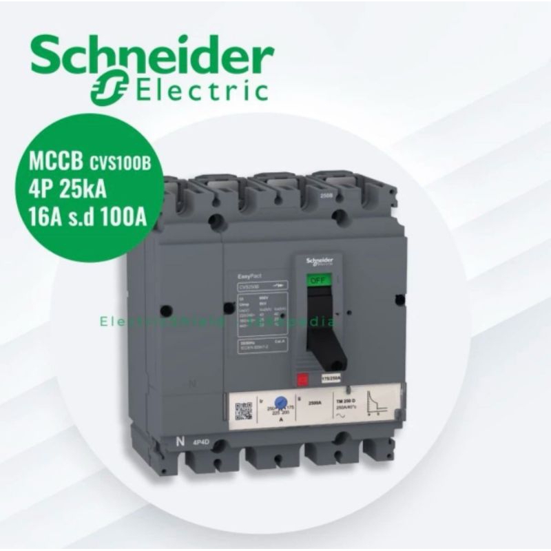 Jual MCCB BREAKER SCHNEIDER CV250B 4P 200A LV525312 25KA ORIGINAL ASLI ...