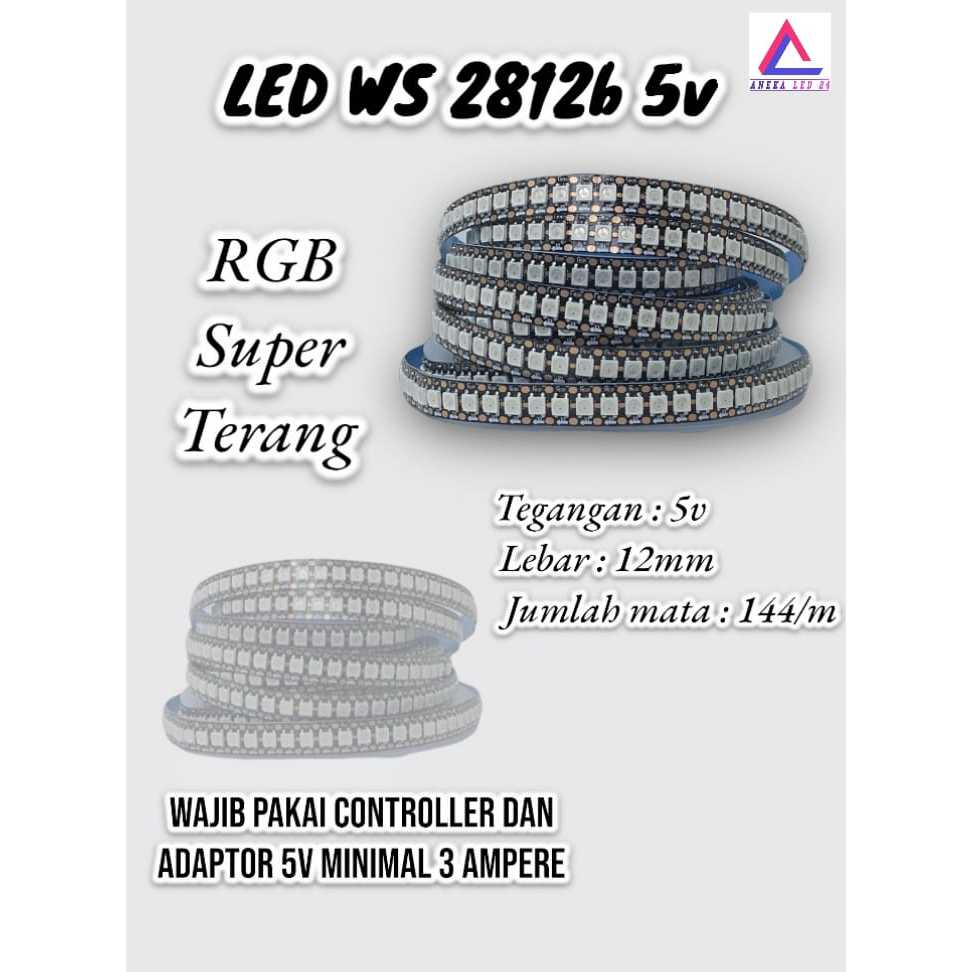 Jual LED STRIP WS2812b LED WS2812b RGB 5V 144 LED/METER | Shopee Indonesia