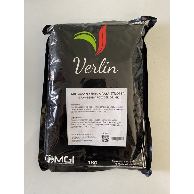 Jual Verlin powder drink strawberry 1kg verlin bubuk minuman stroberi ...