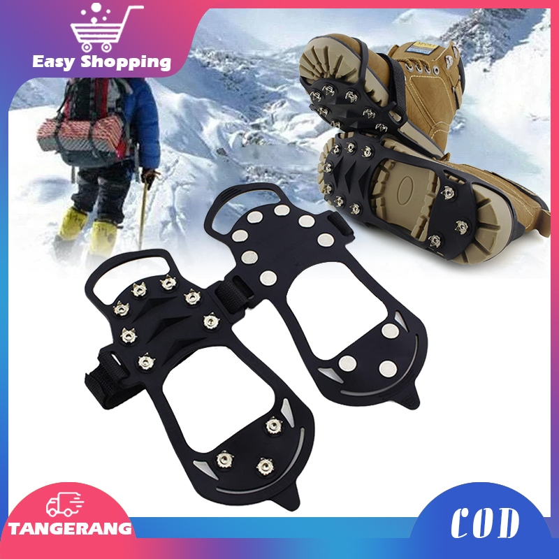 Jual 1pair Alas Sepatu Paku Anti Slip Alas Sepatu Mendaki Dengan 10 ...