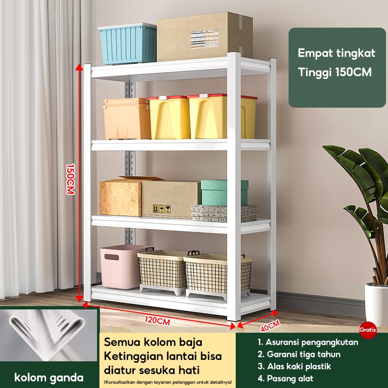 Jual 【Menahan Berat 1000kg】Rak Besi Siku 5 Susun Rak Besi Siku Kokoh ...