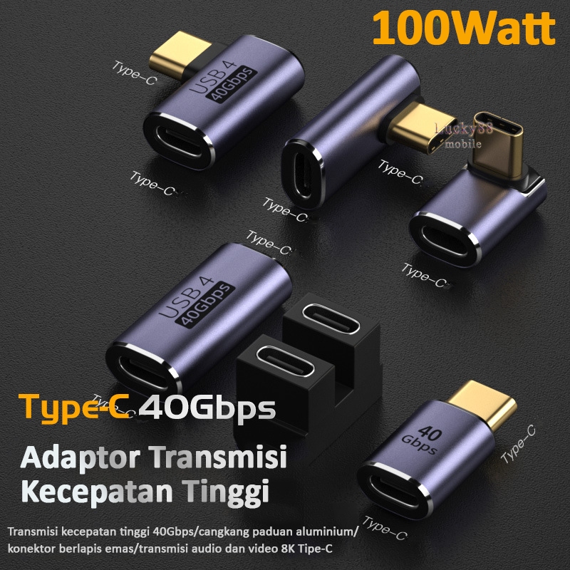 Jual 40Gbps 100W Converter Adapter Type C to Type C 8K 120Hz Pengisian ...