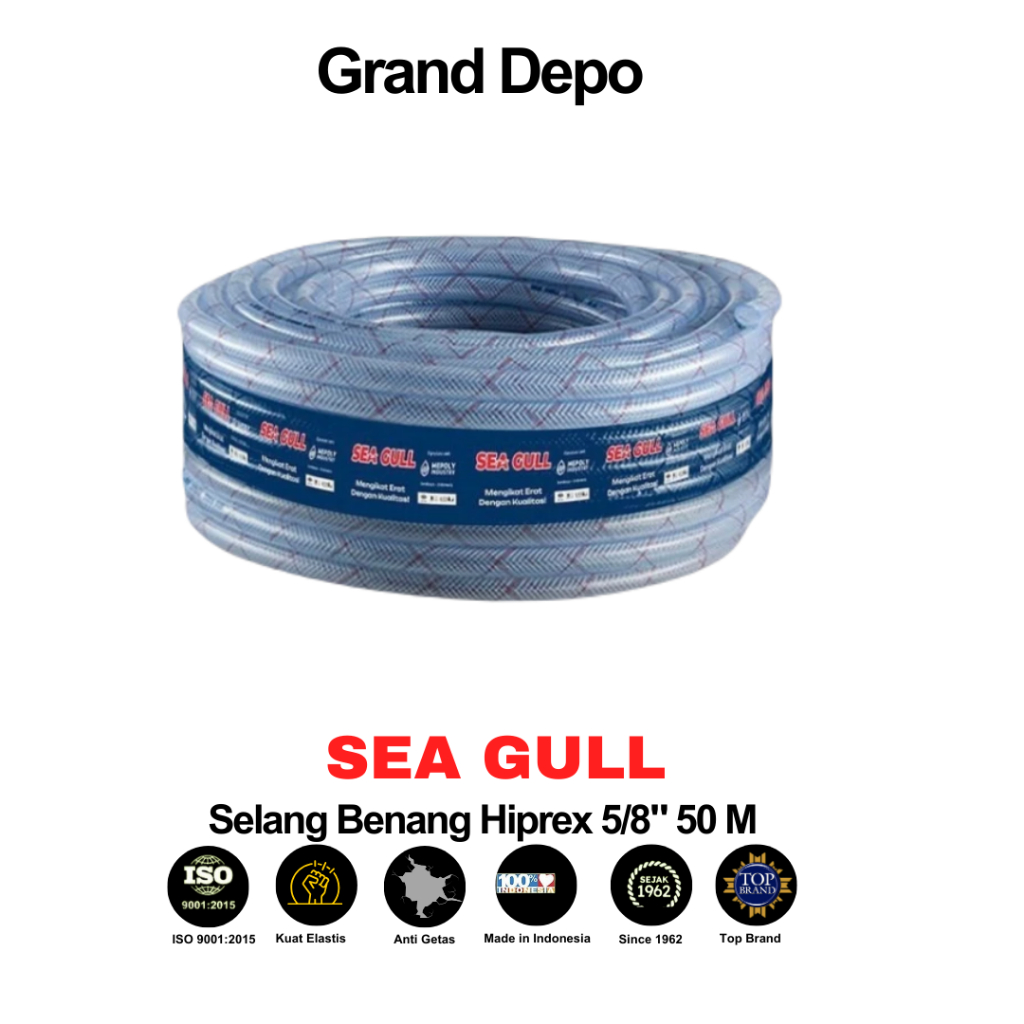 Jual Sea Gull Selang Air Benang Hiprex 5/8" 50 Meter | Shopee Indonesia