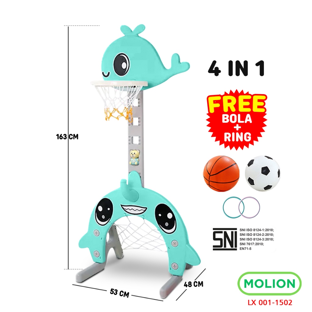 Jual Mainan SNI Ring Bola 4in1 Basket Anak Gawang Bola Anak Tiang ...