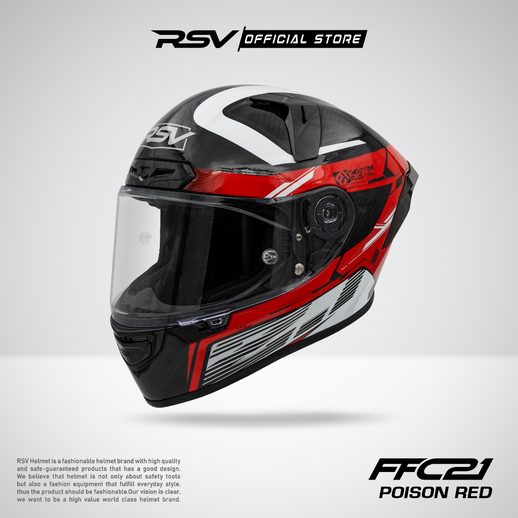 Jual HELM RSV FFC21 FIBER COMPOSITE POISON RED | Shopee Indonesia