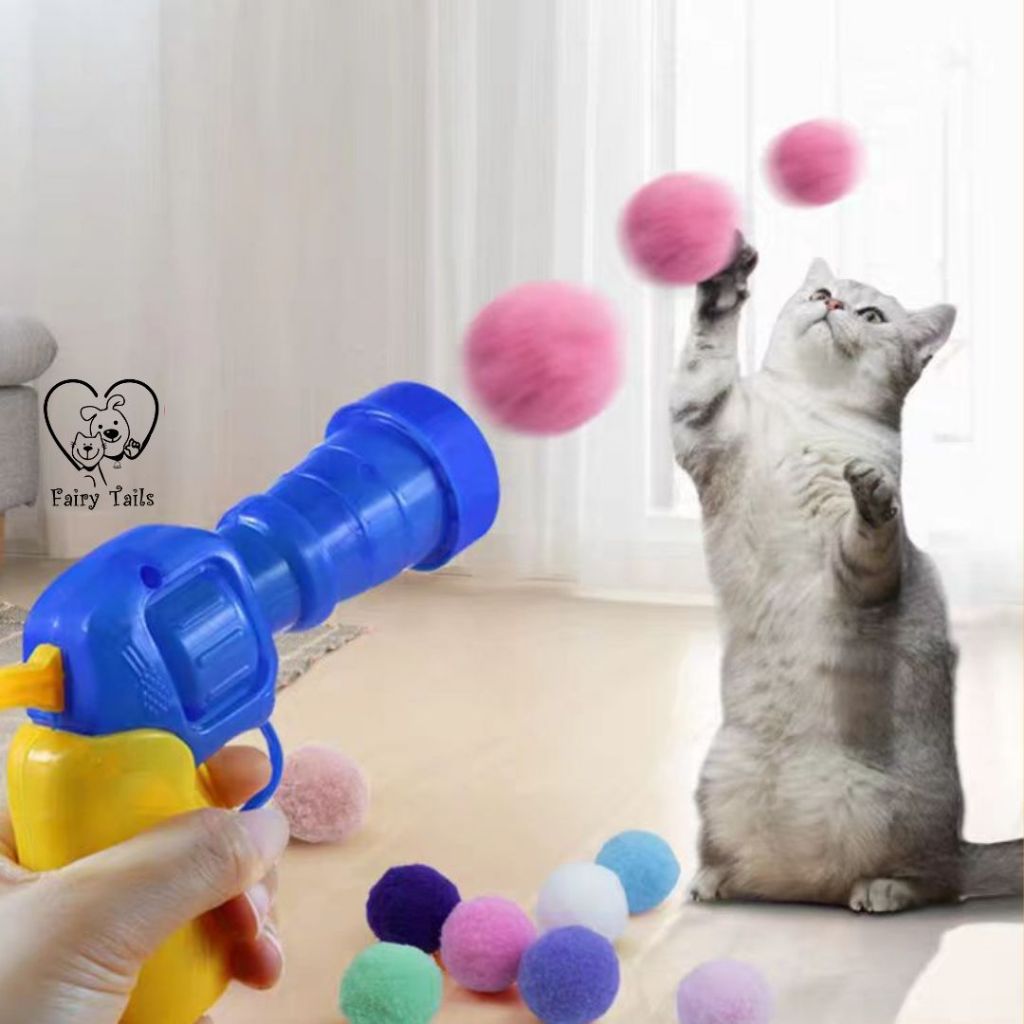 Jual Mainan Pistol Bola Bulu Untuk Anabul Anjing dan Kucing / Permainan ...