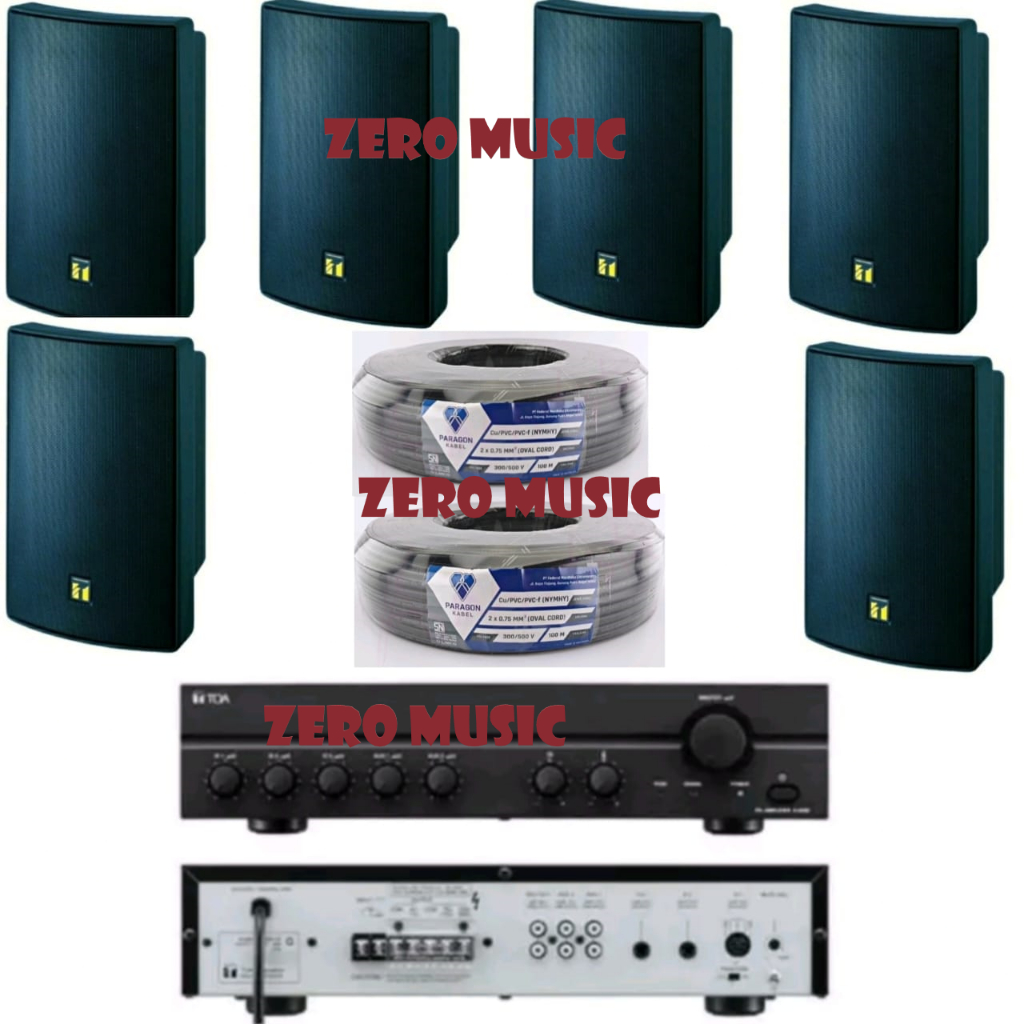 Jual PAKET TOA 6 SPEAKER DALAM AMPLI ZA2120 PLUS 100 METER KABEL ...
