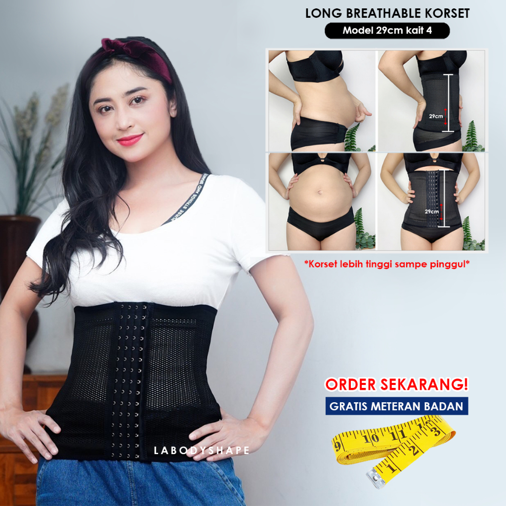 Jual Korset Pelangsing Perut sampai pinggul Long breathable tinggi 29cm ...