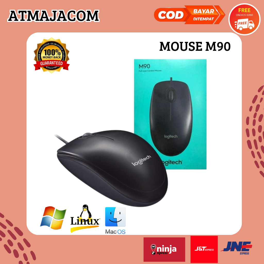Jual MOUSE M90 LOGITECH - WIRED MOUSE - MOUSE KABEL STANDAR | Shopee ...