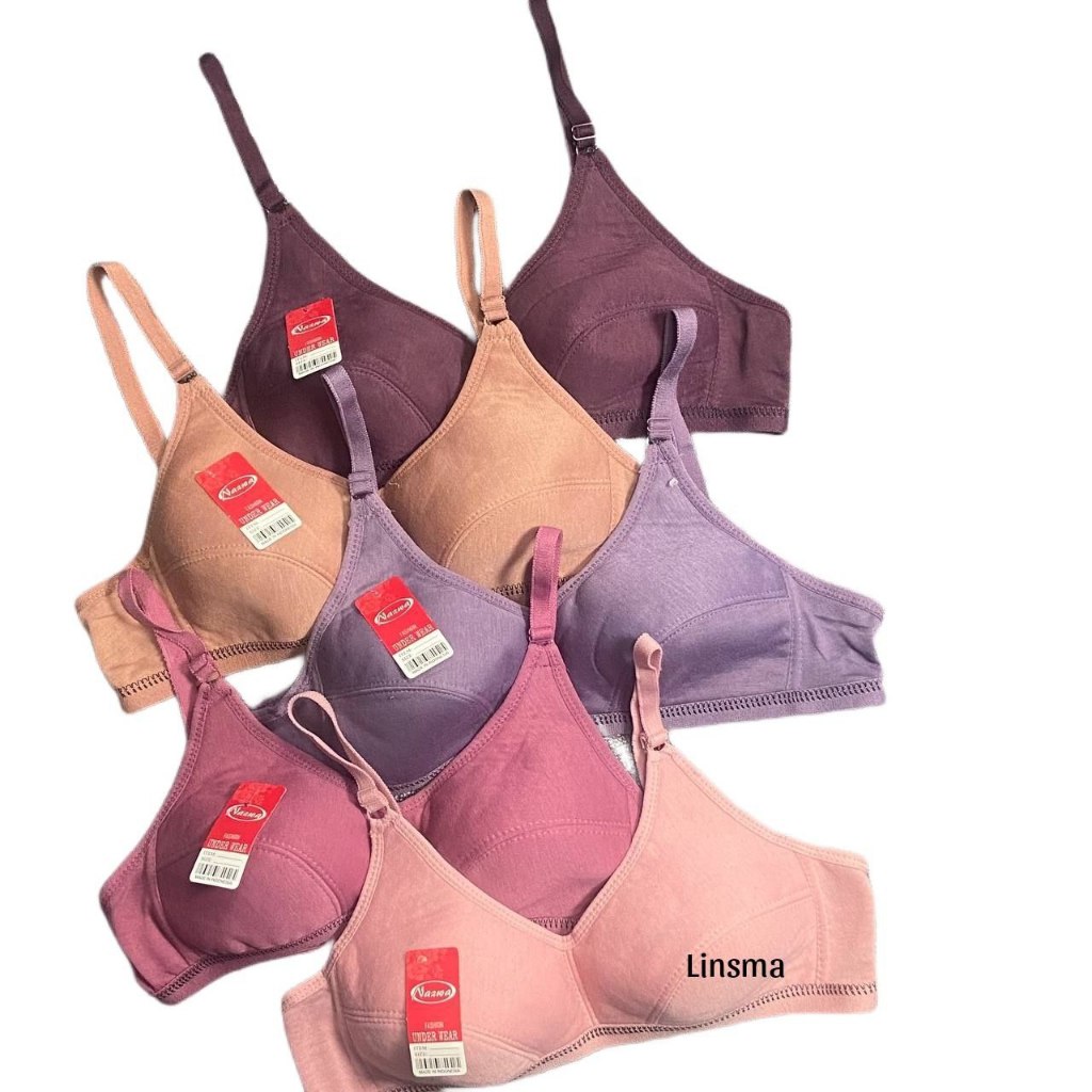 Jual Bra Sport BH Wanita Remaja & Dewasa Katun Polos Tanpa Kawat dan Busa tipis Kait 2 Size 34 ...