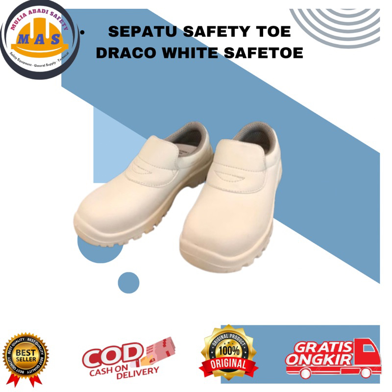 Jual Sepatu Safety Safety Toe DRACO WHITE Original /sepatu safety ...