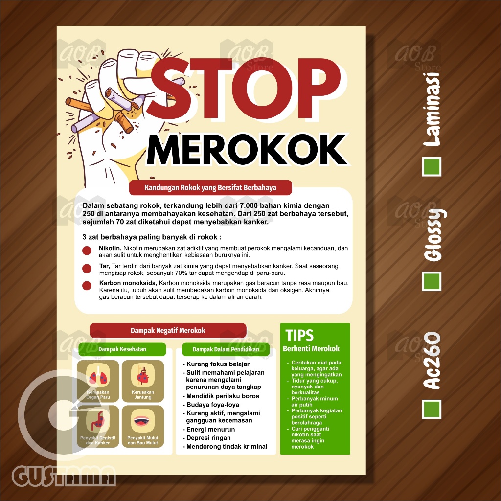 Jual Poster Stop Merokok, Poster Edukasi Laminasi A3 | Shopee Indonesia