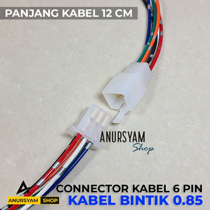 Jual Soket Sambungan Kabel 2 - 6 Pin Kecil Plus Kabel Bintik 0.85 ...