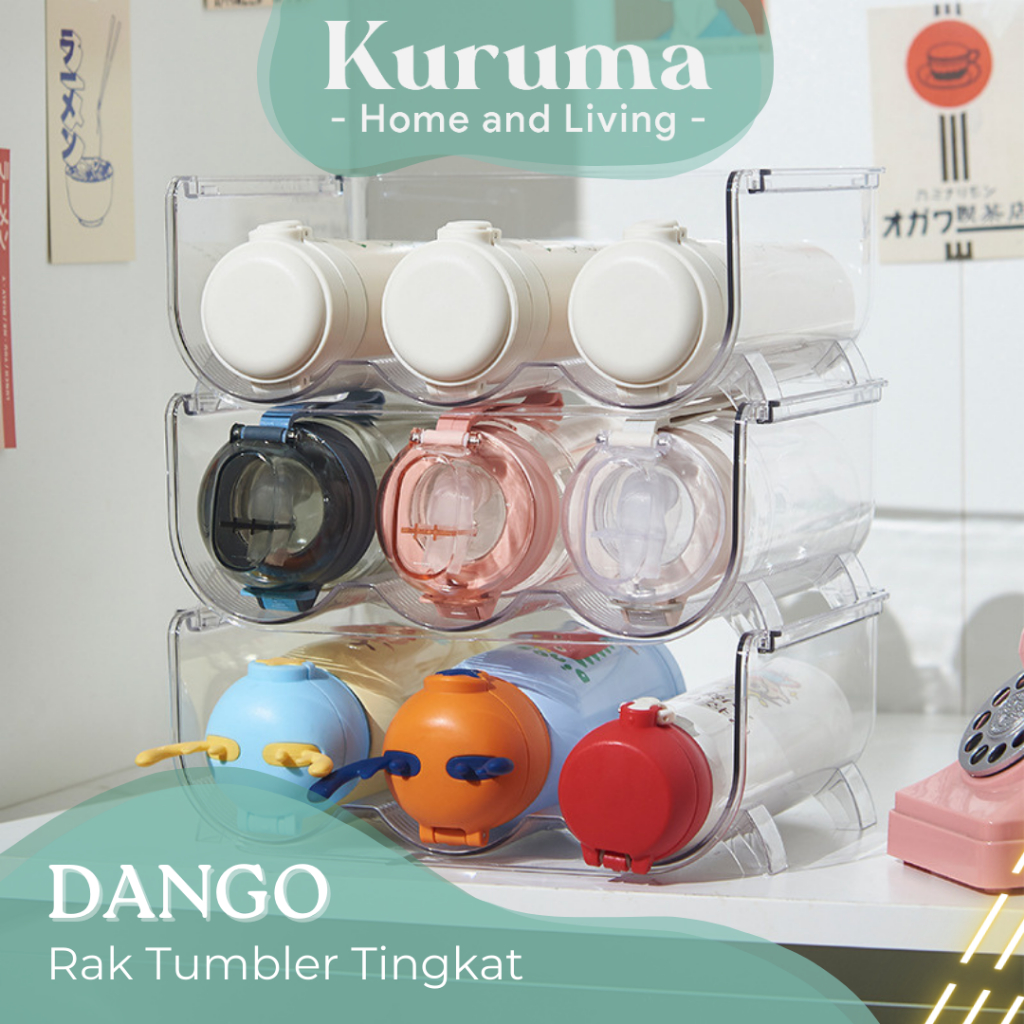 Jual KURUMA DANGO Tempat Simpan Termos Botol Bening Rak Holder Tumbler ...