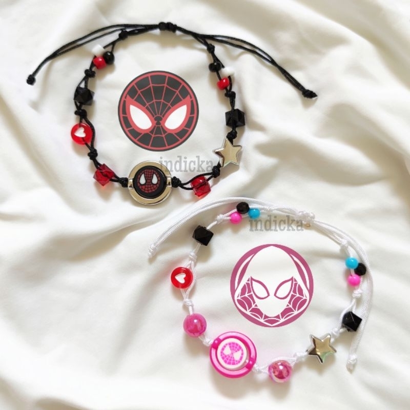 Jual Gelang Manik Beads Spider-Verse Ver2 Tali Serut Couple Miles Gwen ...