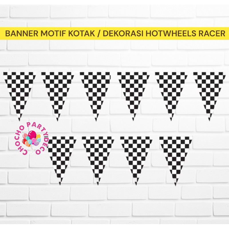 Jual Bunting Flag Hotwheels / Banner Ulang Tahun Racer Cars Balapan ...