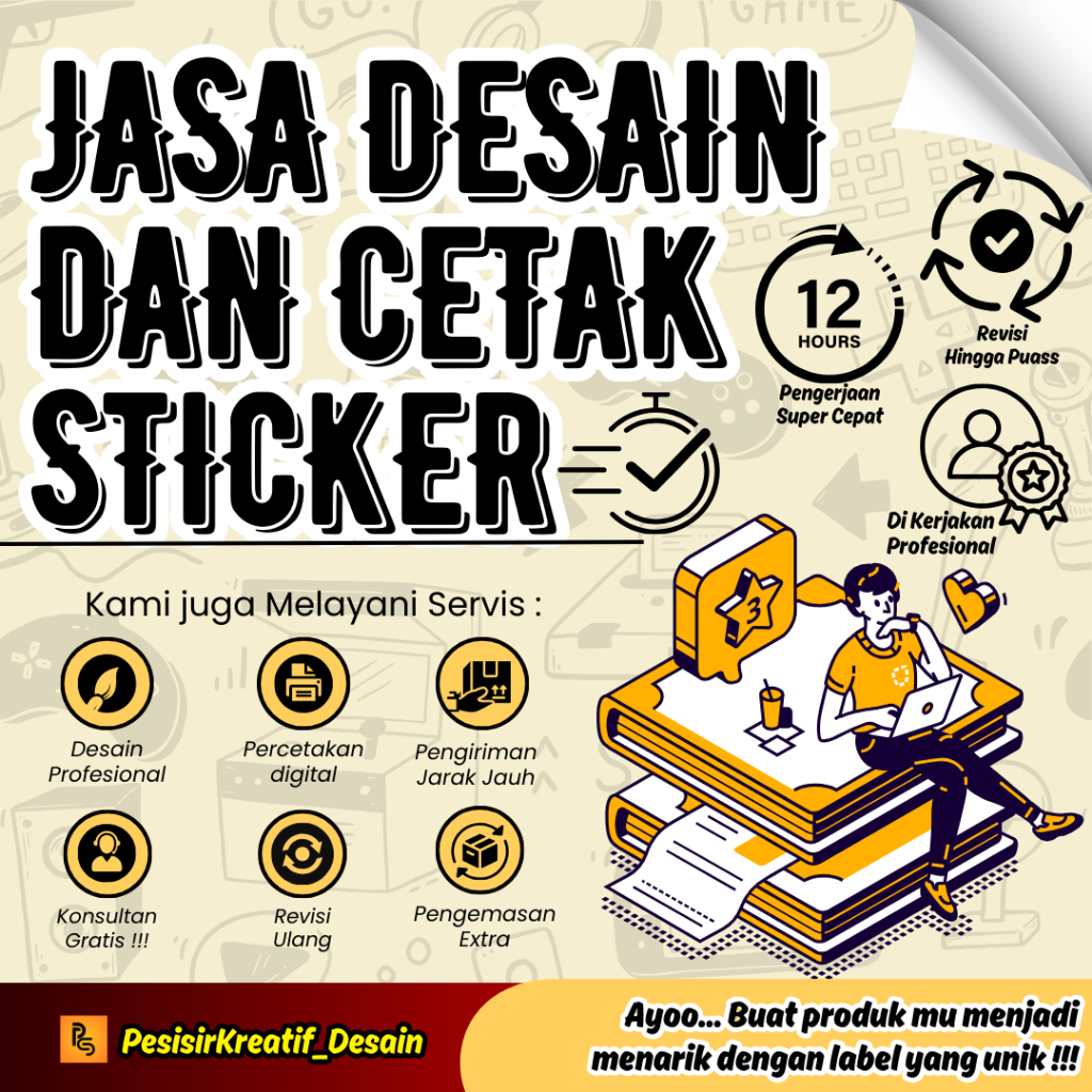 Jual JASA DESAIN STICKER UNIK DAN MENARIK | FREE REVISI KECIL TANPA ...