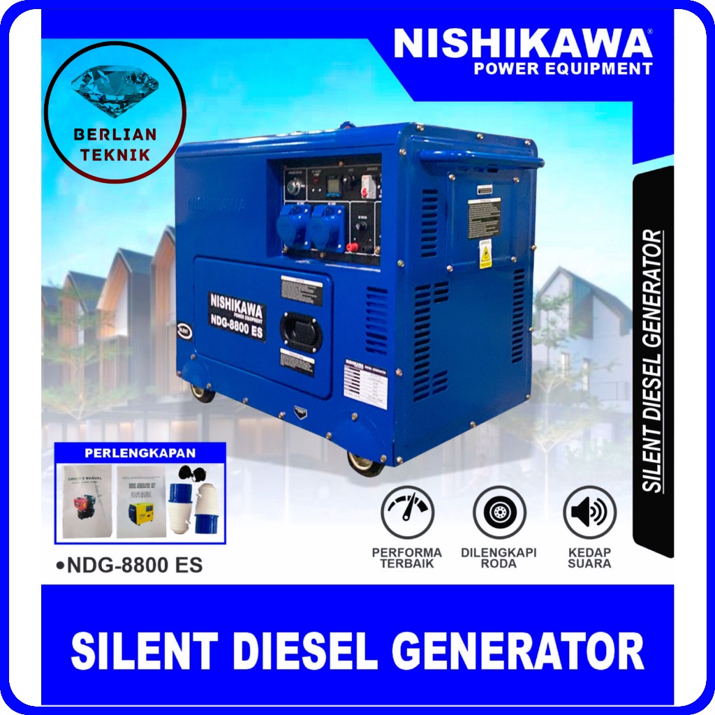 Jual Diesel Generator Silent Genset Solar Nishikawa NDG 8800 / 5000 ...