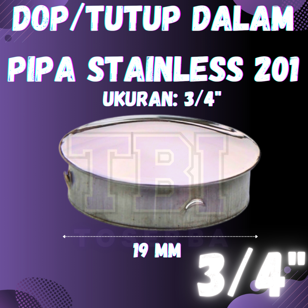 Jual Dop/Tutup dalam Pipa Stainless 201 3/4 inch (19mm) | Shopee Indonesia