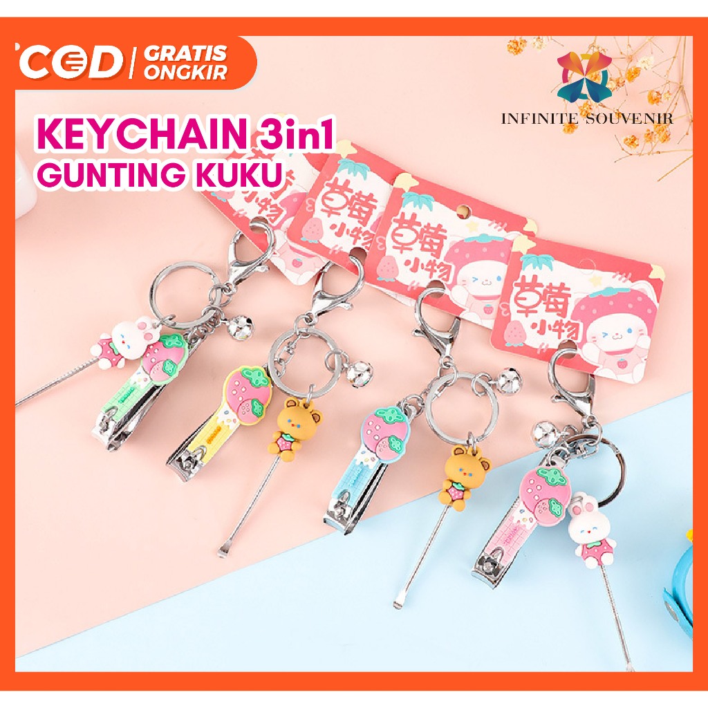 Jual 120. Gantungan Kunci 3in1 / Keychain Gunting Kuku Korek Telinga ...