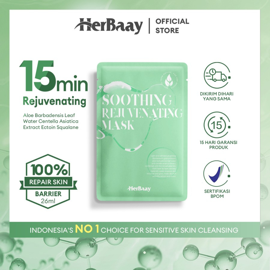 Jual HerBaay Sheet Mask Centella Repairing Soothing Rejuvenating ...