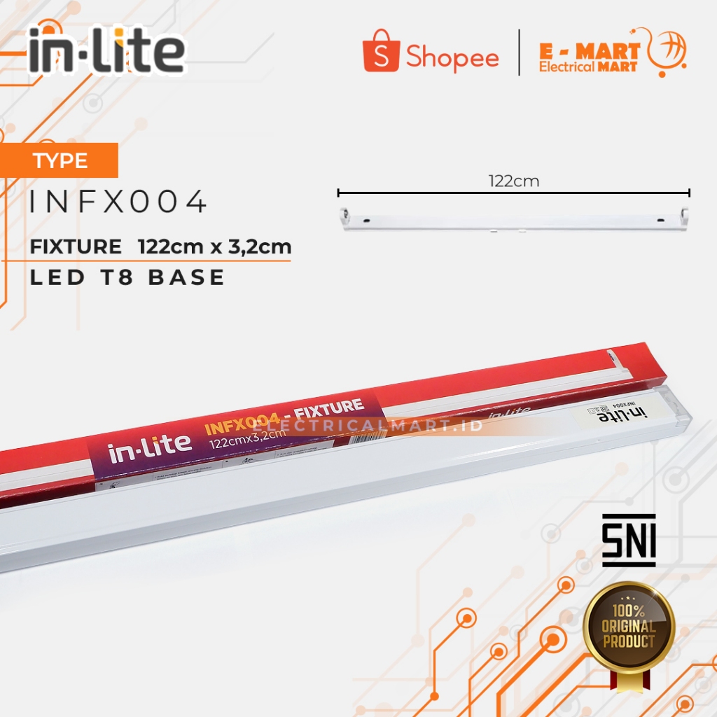 Jual Kap Rumah Lampu TL T8 LED 18W 120cm INLITE PHILIPS Balok Housing | Shopee Indonesia