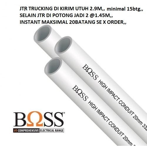 Jual Pipa Conduit Listrik Hitam PUTIH 20 MM 20mm MerEk Boss Panjang 2 ...