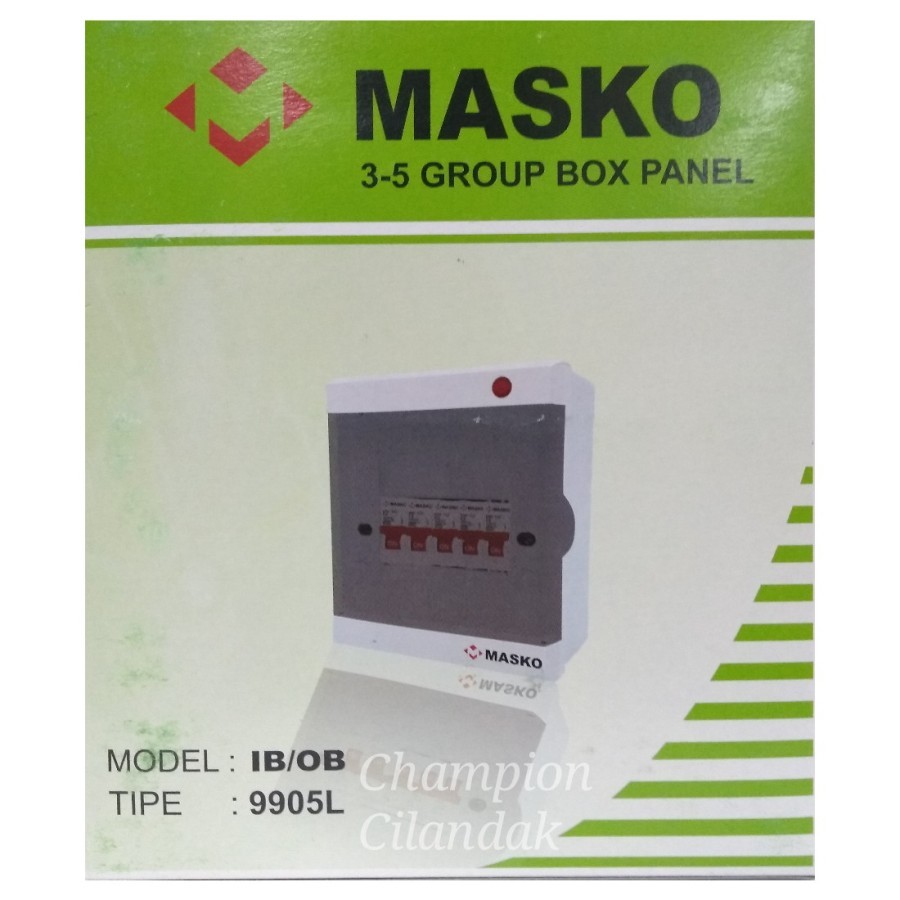 Jual Box MCB 5 Group Outbow Inbow + Lampu indikator 9905L MASKO ...