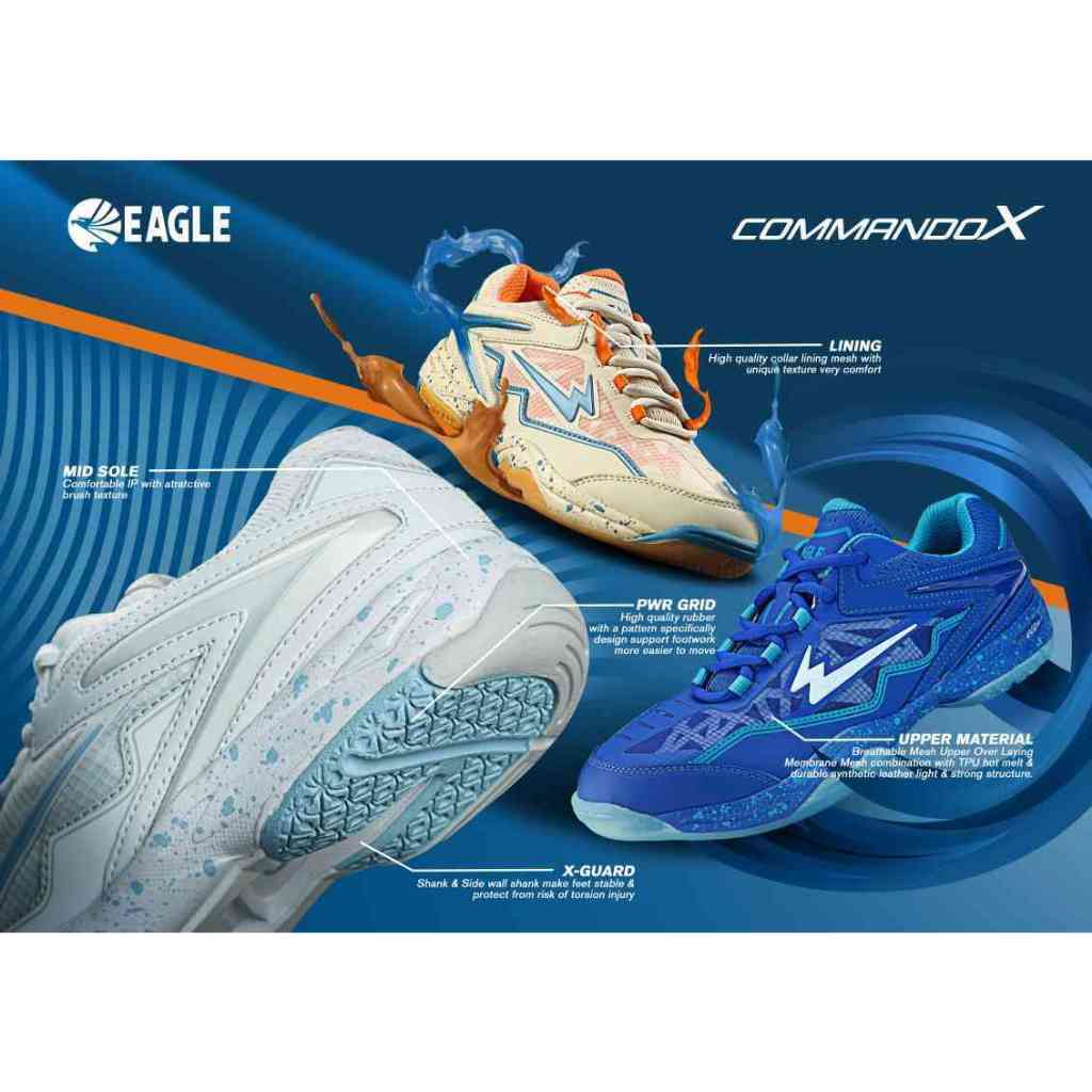 Jual Eagle Sepatu Bulutangkis Commando X Badminton Shoes Unisex ...