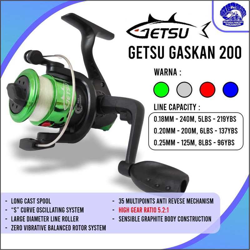 Jual Reel Getsu / Elito Gaskan 200 + senar (soool plastik) | Shopee ...