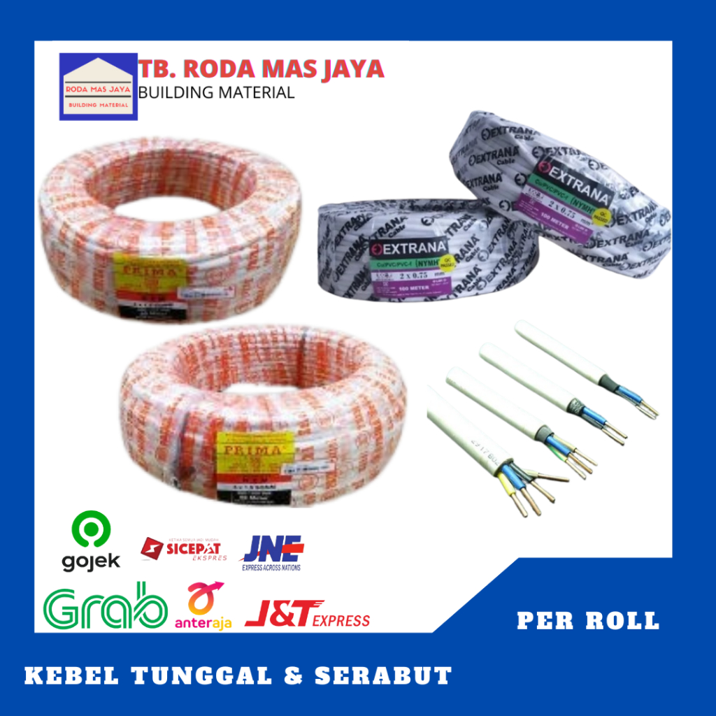 Jual Kabel Listrik Prima/ Kabel NYM/ Kabel Per Roll/ Kabel 50Mtr/ Kabel ...