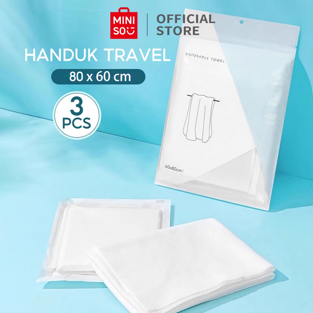 Jual MINISO Handuk Travel Portabel 3pcs Travel Towel Handuk Disposable ...
