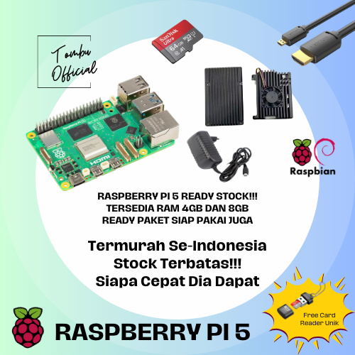 Jual Raspberry Pi 5 4gb 8gb raspi 5 paket lengkap siap pakai termurah ...