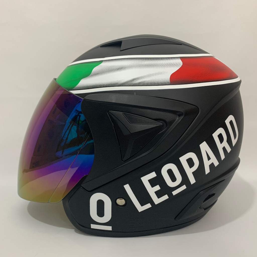 Jual Helm JP13 Leopard (Putih) Hitam Doff - BXP - Single Visor - Helem ...