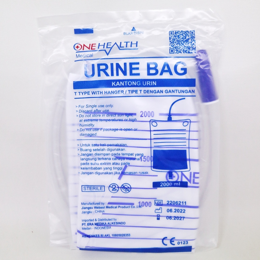 Jual Onehealth Gea Urine Bag With Hanger T-Valve 2000ml / Kantong ...