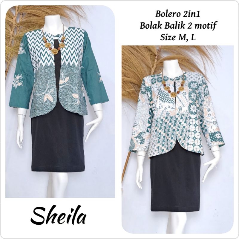 Jual Bolero Batik Wanita Bahan Katun Halus Bolero Batik Bolak balik 2 ...