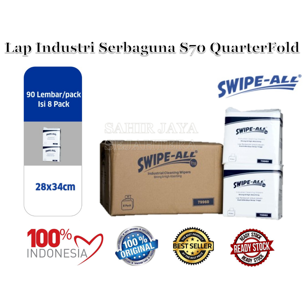 Jual Tisu Pengganti Kain Majun Swipe-All S70 Quarter Fold Harga 1 ...