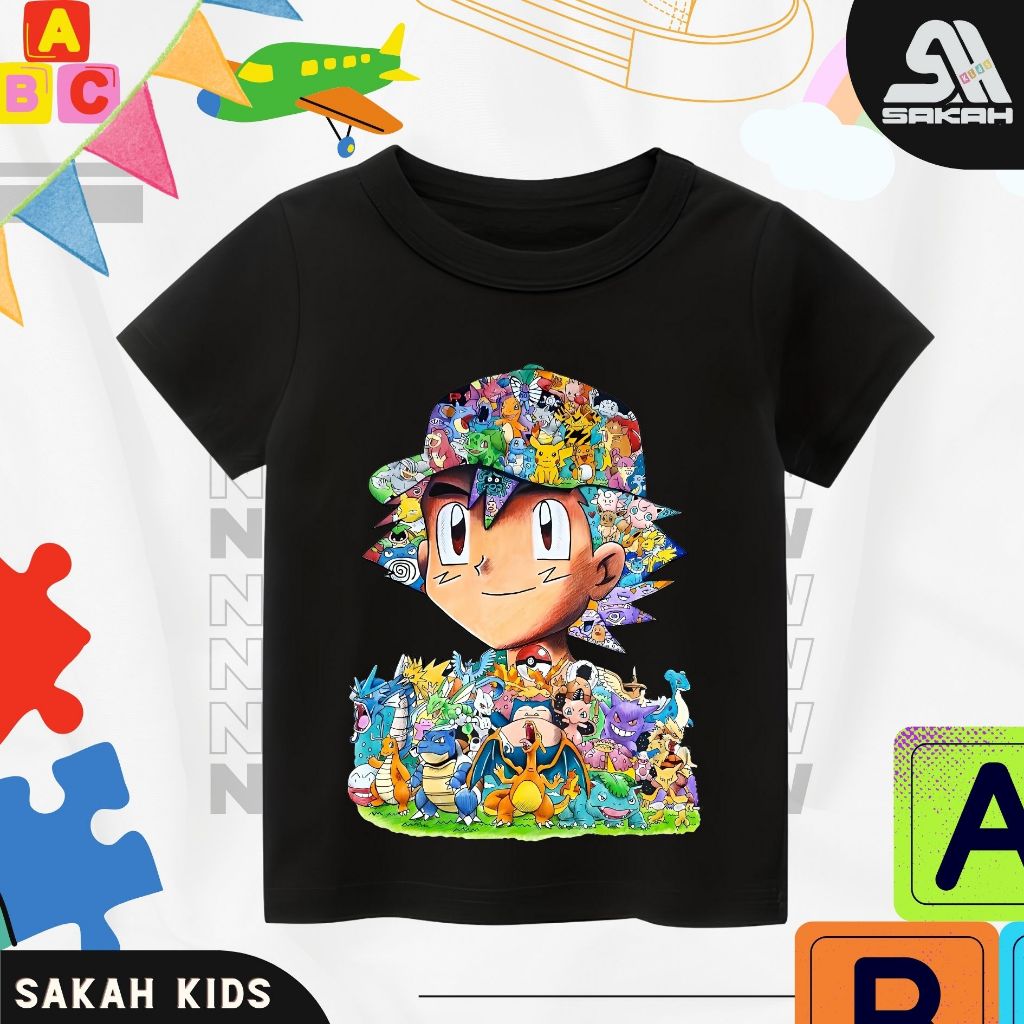 Jual Kaos Anak Custom Nama Combed 30s Gambar POKEMON1 Untuk Anak dan ...