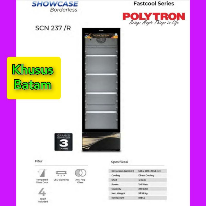 Jual Showcase Polytron Scn-237 4Rak Garansi resmi (KHUSUS BATAM ...