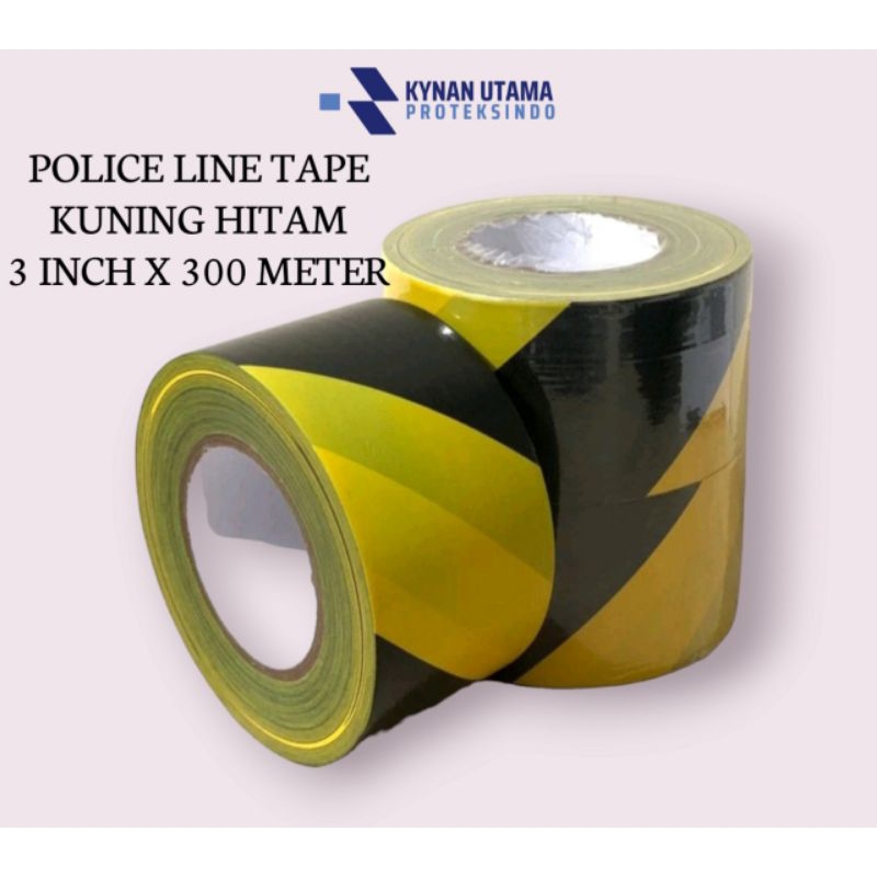 Jual POLICE LINE KUNING HITAM 3 X 300 METER / POLICE LINE TAPE TANPA ...